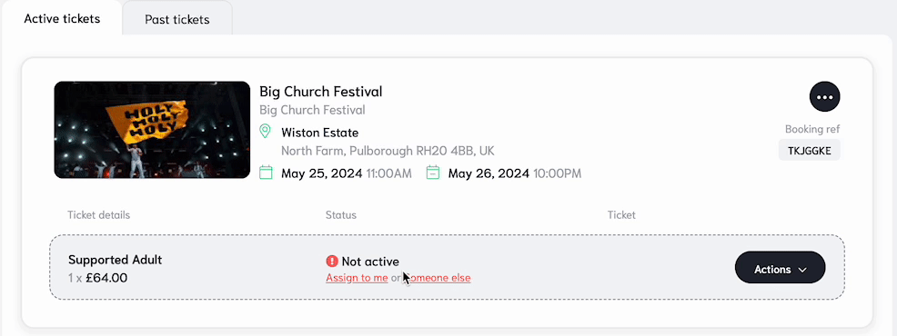 Assigning and un-assigning your tickets once you've bought them ...