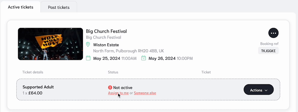 Assigning and un-assigning your tickets once you've bought them ...